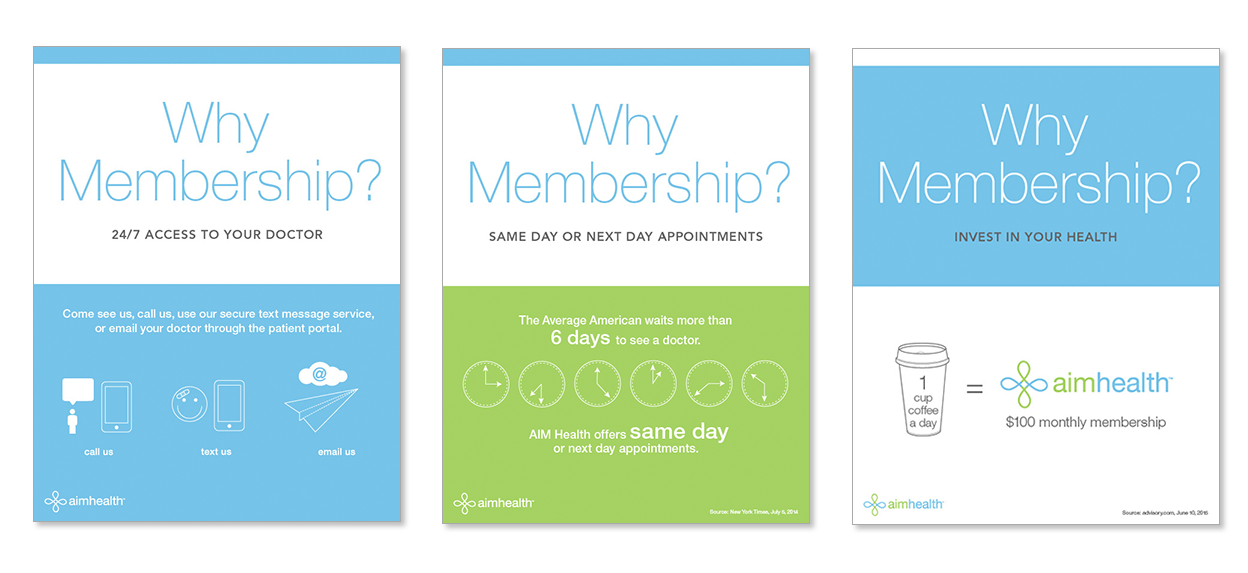 Brand identity, logo and collateral for AIM Health - The Dream Designer