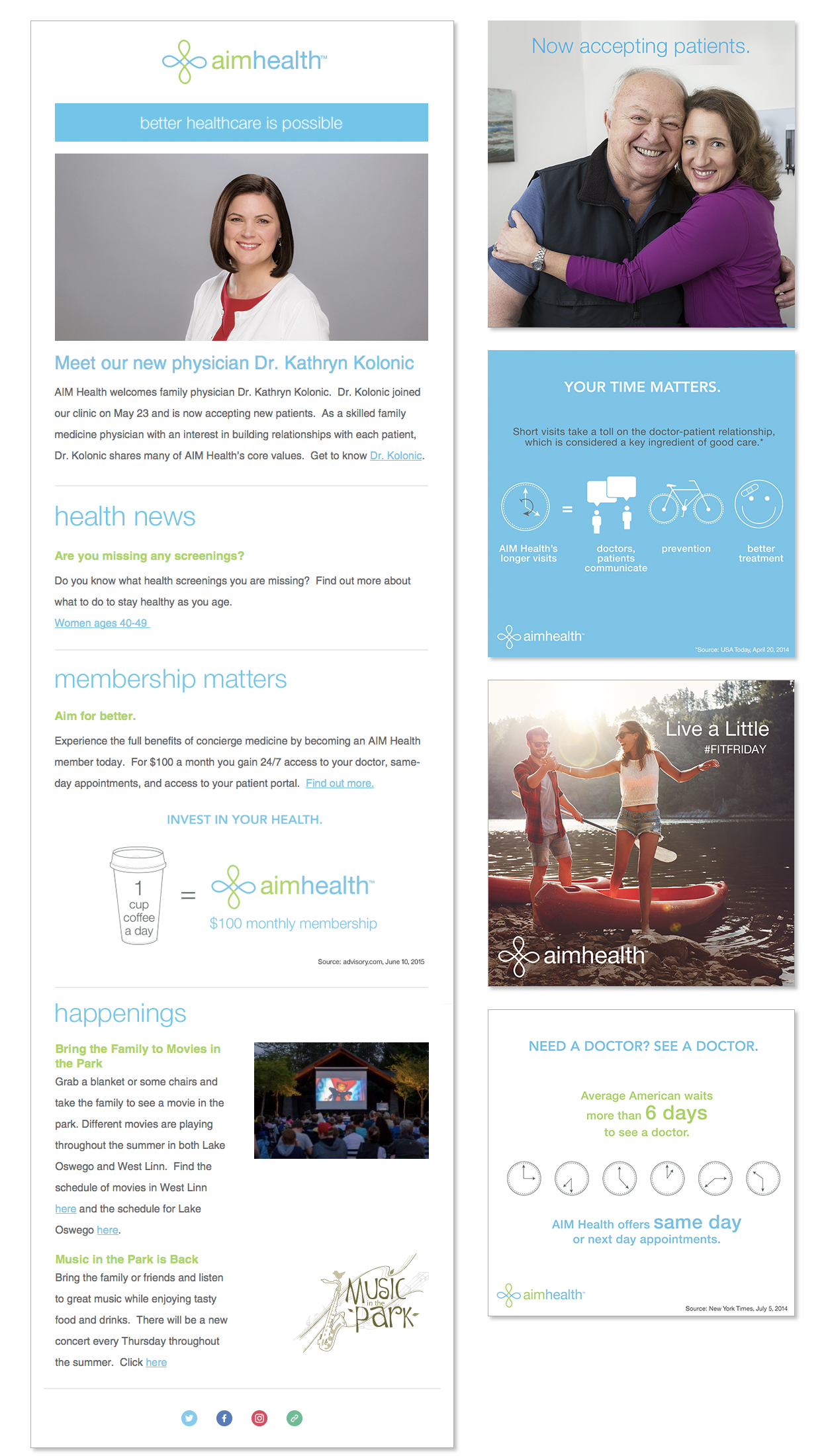 Digital & web graphic design for AIM Health - The Dream Designer
