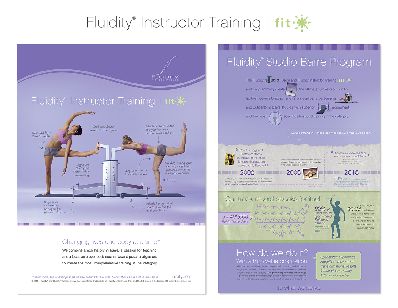 Brand, web & tradeshow design for Fluidity Barre - The Dream Designer