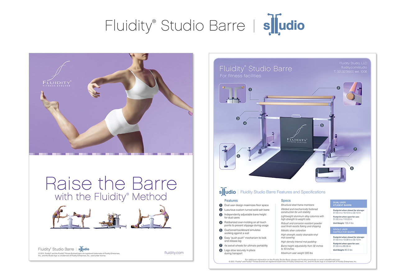 Brand, web & tradeshow design for Fluidity Barre - The Dream Designer