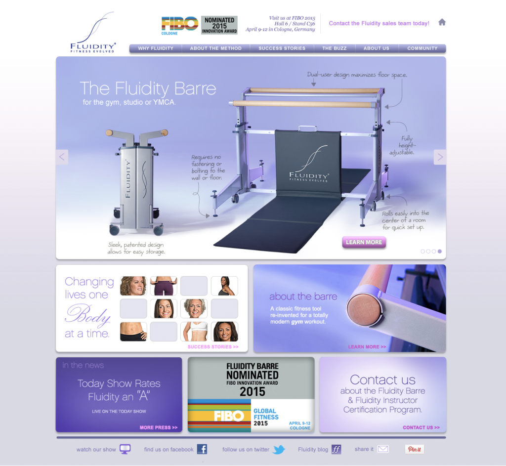 Brand, web & tradeshow design for Fluidity Barre - The Dream Designer